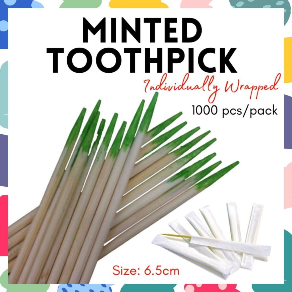 Toothpick with Mint Individually Wrapped 1000pcs and 200pcs | Shopee ...