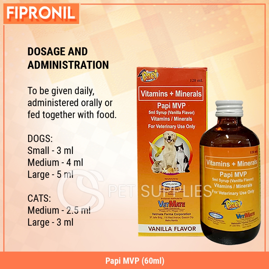 FIPRO-Papi MVP Syrup Vitamins and Minerals Vanilla Flavor 120mL For ...
