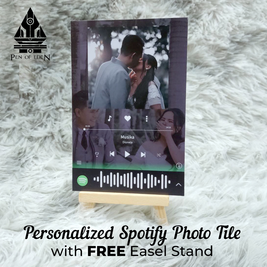 Personalized Spotify Photo Tile with FREE Easel Stand (Perfect gift for ...