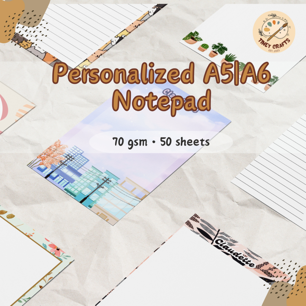 Customized/Personalized A5 | A6 NOTEPAD With Name | Portable Memo Pad ...