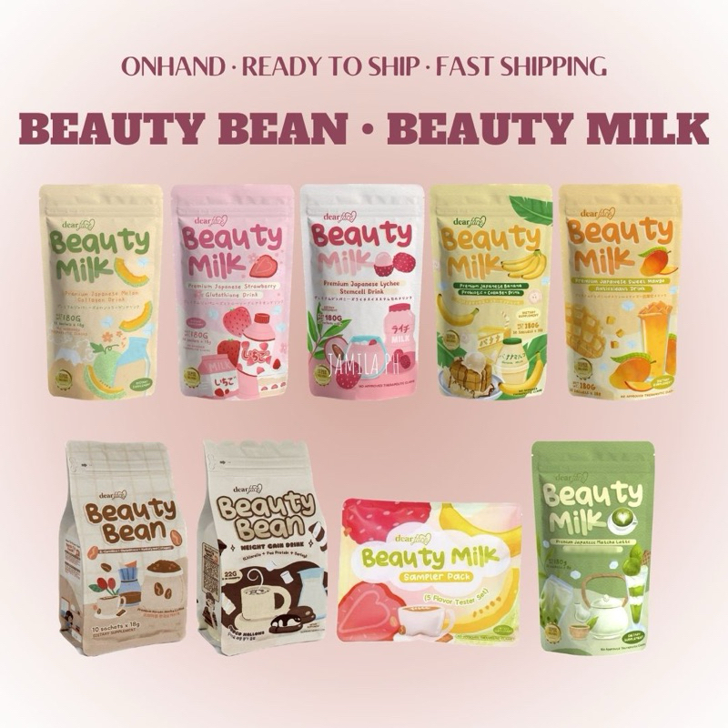 DEAR FACE BEAUTY MILK Premium Japanese Collagen Melon Ichigo Lychee ...