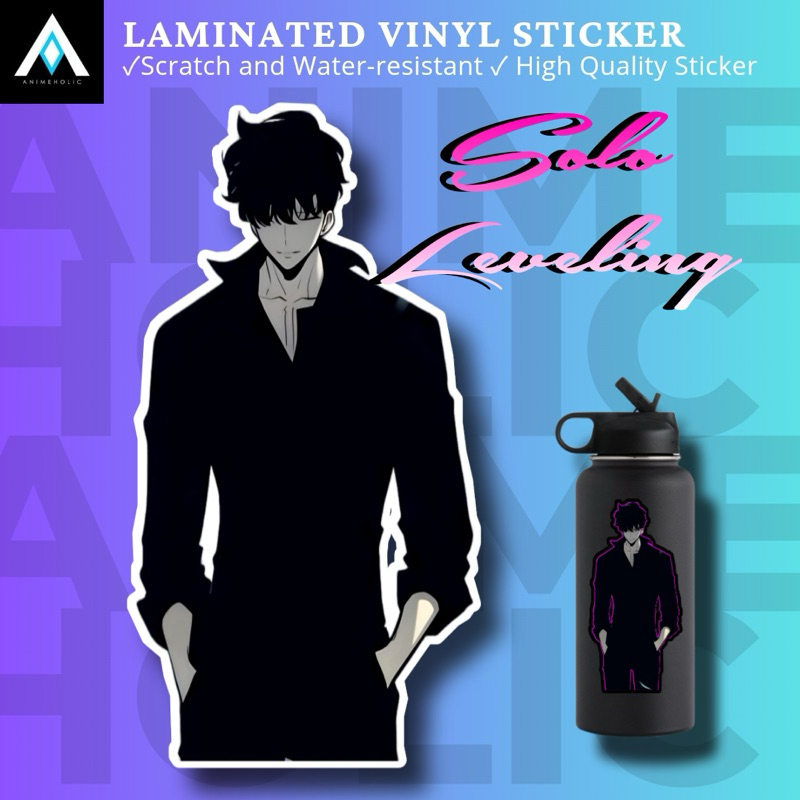 SUNG JIN WOO SHADOW MONARCH SOLO LEVELING LAMINATED VINYL STICKERS 1 ...