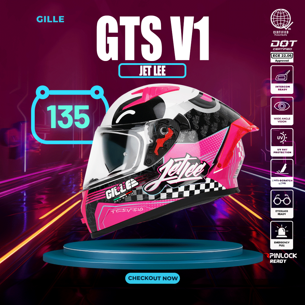 GILLE 135 GTS V1 JETLEE Limited Edition Full Face Dual Visor Motorcycle ...