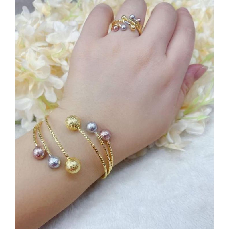 Bangle and Ring 2in1 set (3 color )with Box | Shopee Philippines