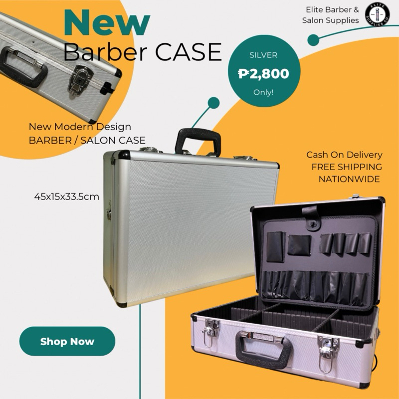 Silver Modern Design BARBER case / SALON CASE - barber box - bag - hard ...