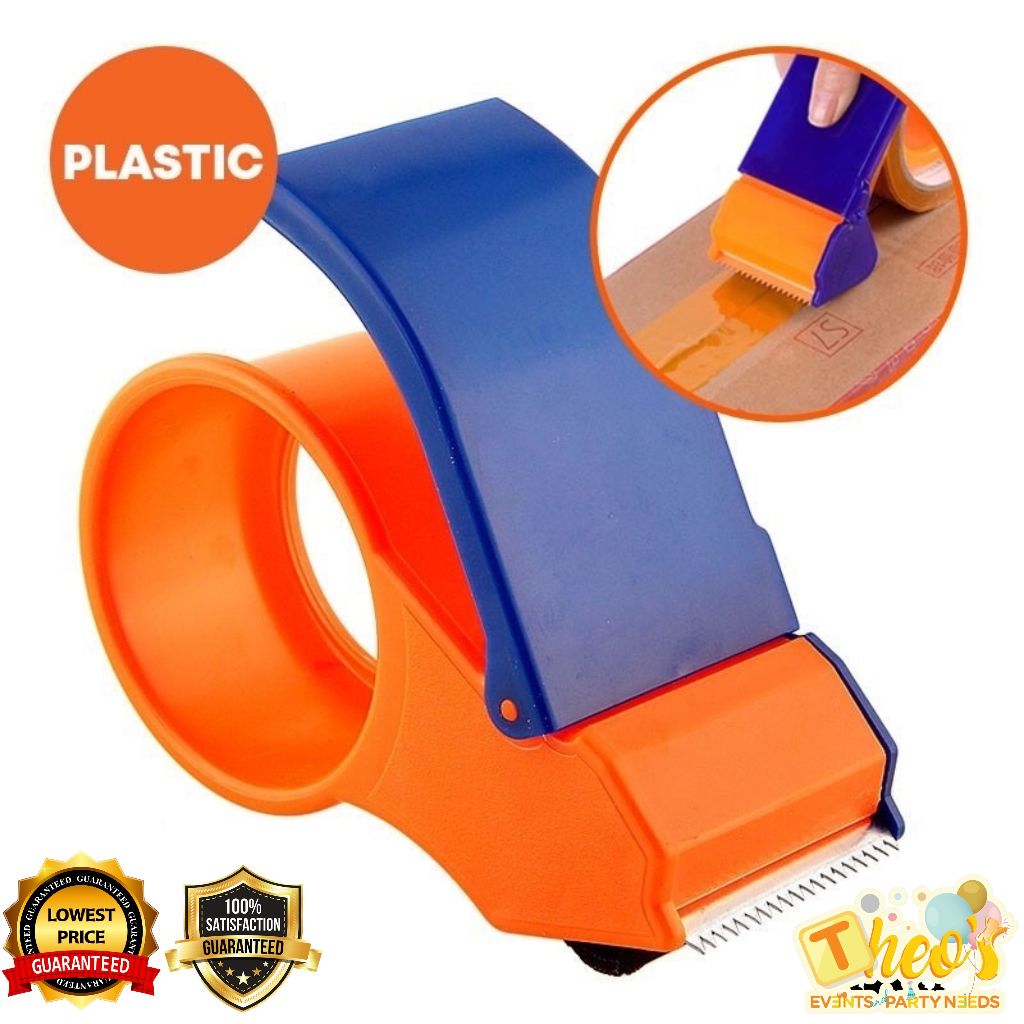 Plastic Tape Dispenser - Cutter I Heavy Duty Plastic for Big Tape Rolls ...