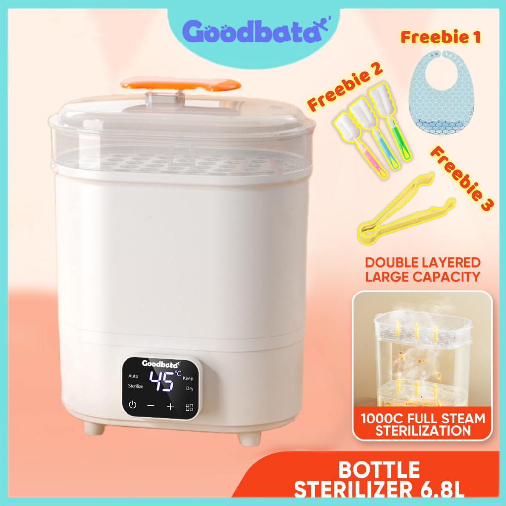 Goodbata Baby Bottle Sterilizer: Sterilize, Dry, Heat Food, Large ...