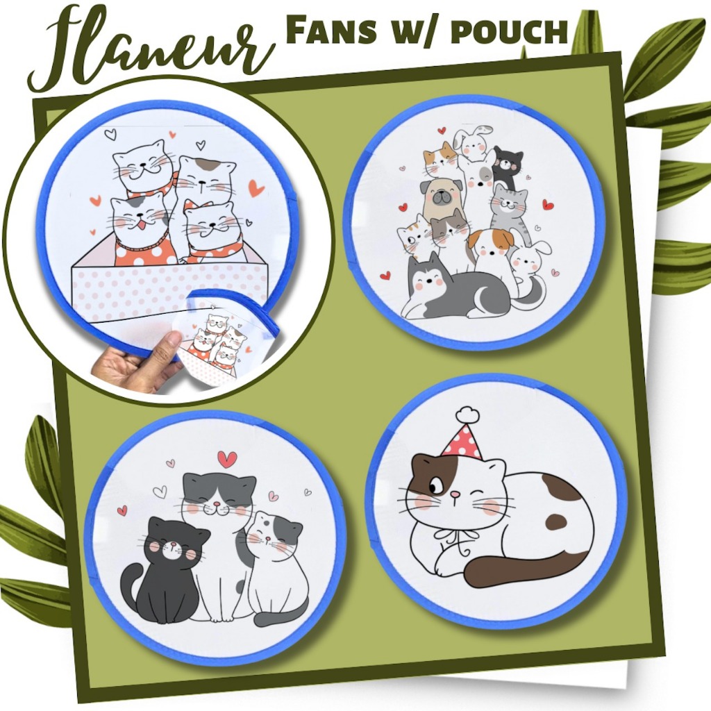 2D Kitty Cat Kawaii Aesthetic Souvenir Giveaways Foldable Twist Hand ...