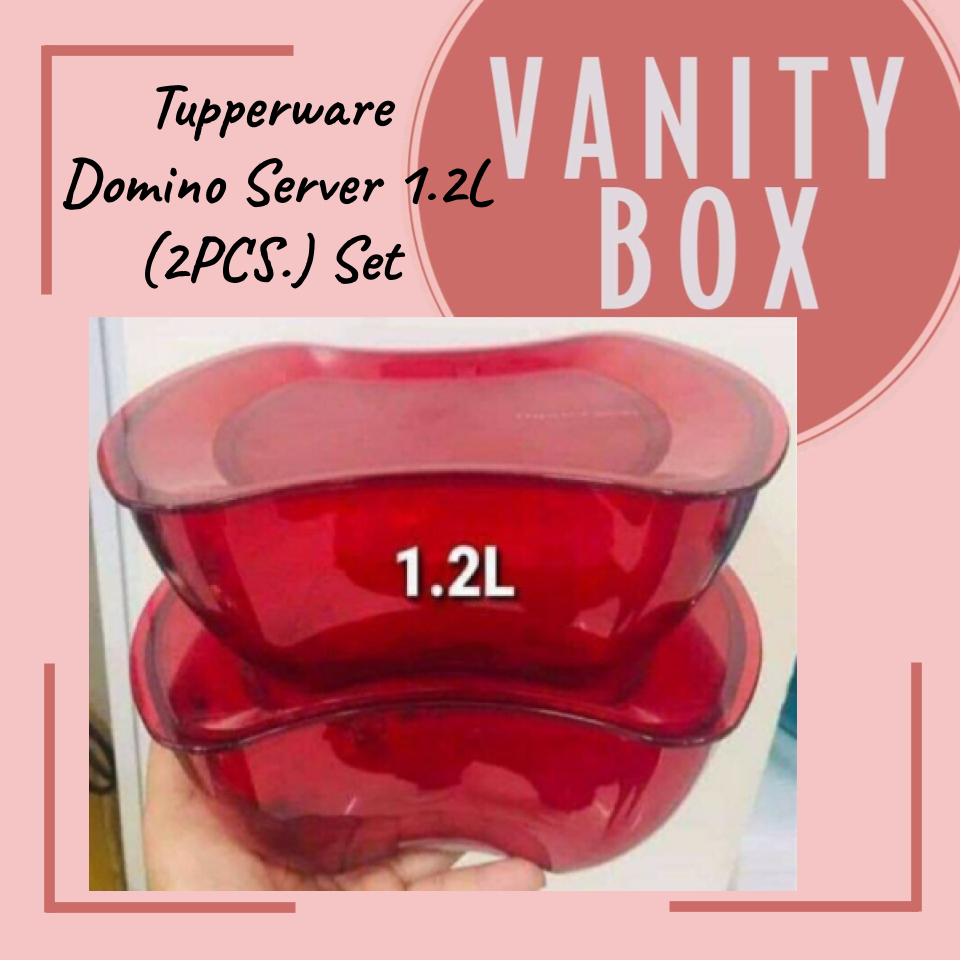 Tupperware Domino Server Dish with Cover 1.2L (2pc. set) | Shopee ...