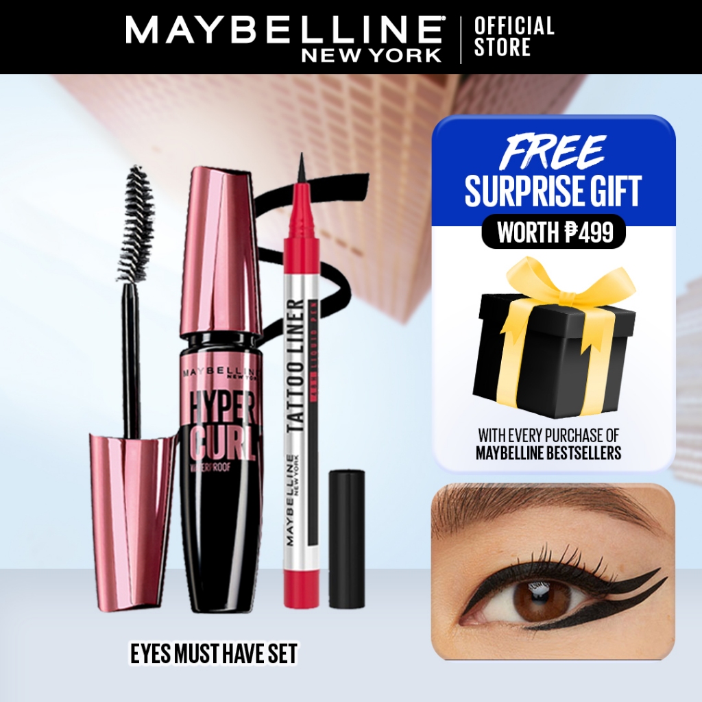 Maybelline Eyes Must Have Set - Hypercurl Mascara + Tattoo Liner 48H ...