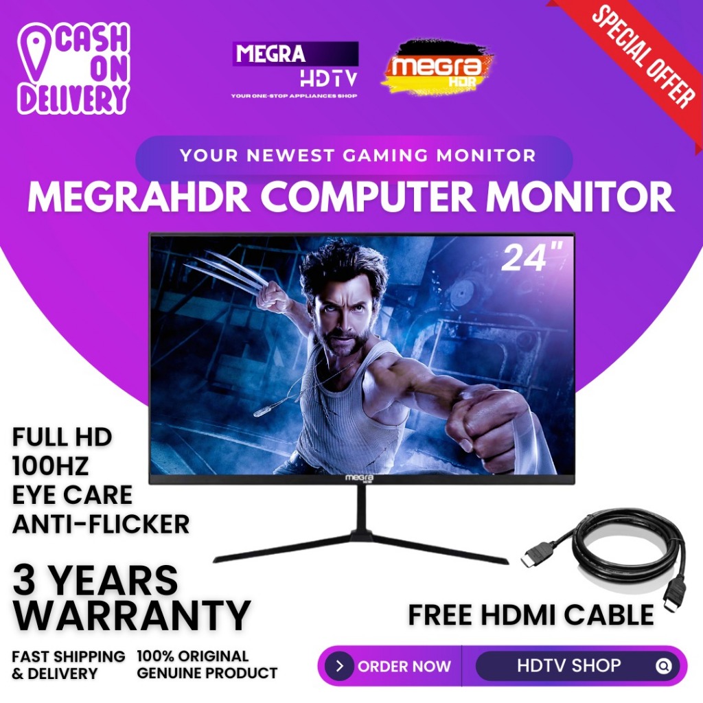 24'' Megra HDR PC Monitor | Shopee Philippines
