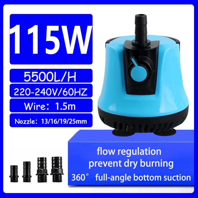 115W Submersible Aquarium Water Pump Cycle Filter Fish Tank Powerhead ...