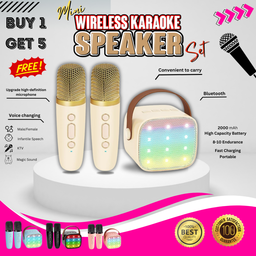 Buy 1 Get 5 Free Portable Mini Wireless Karaoke Speaker with Bluetooth ...