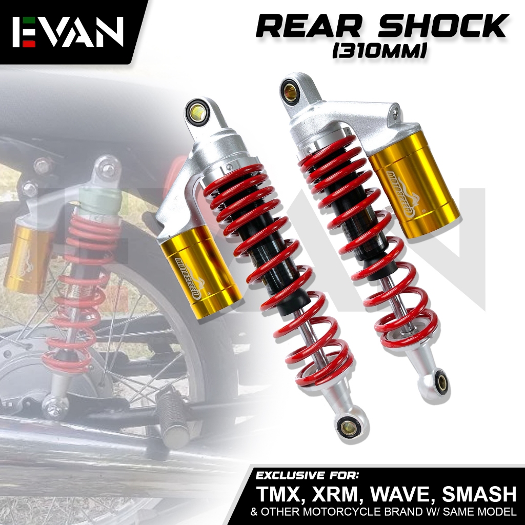 EVAN.PH Rear Shock 310mm With Gas Tank Rear Absorber(Xrm Wave Tmx Smash ...