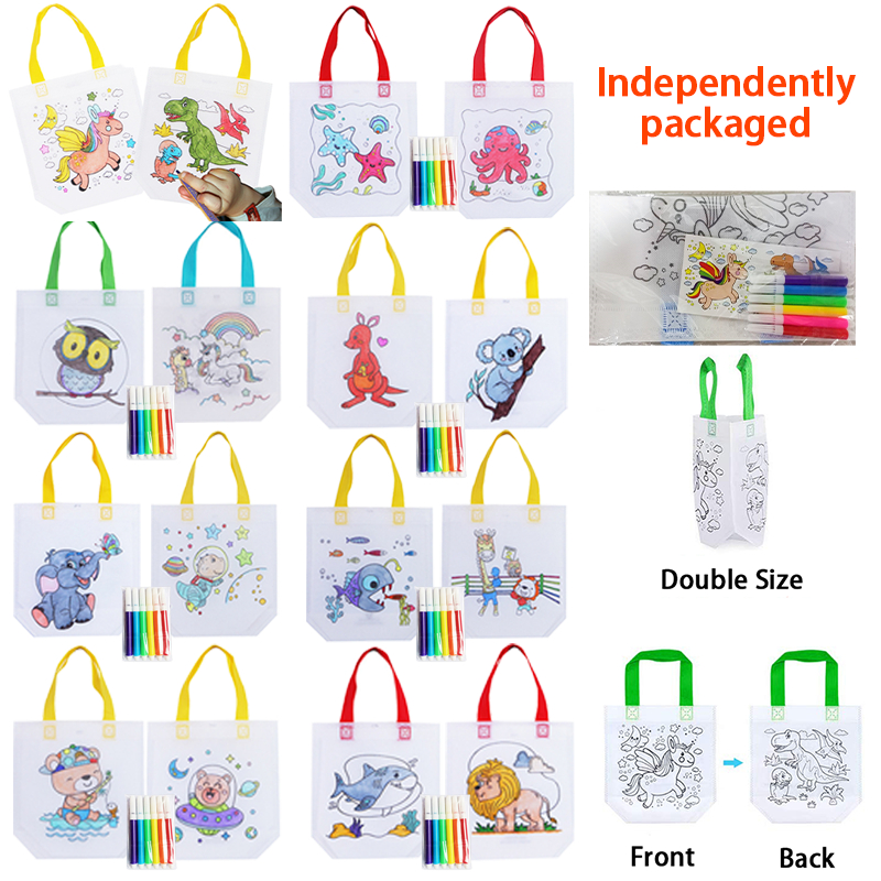 Coloring Bag Diy Graffiti Bag Handmade Painting Bag With Color Pen Non ...