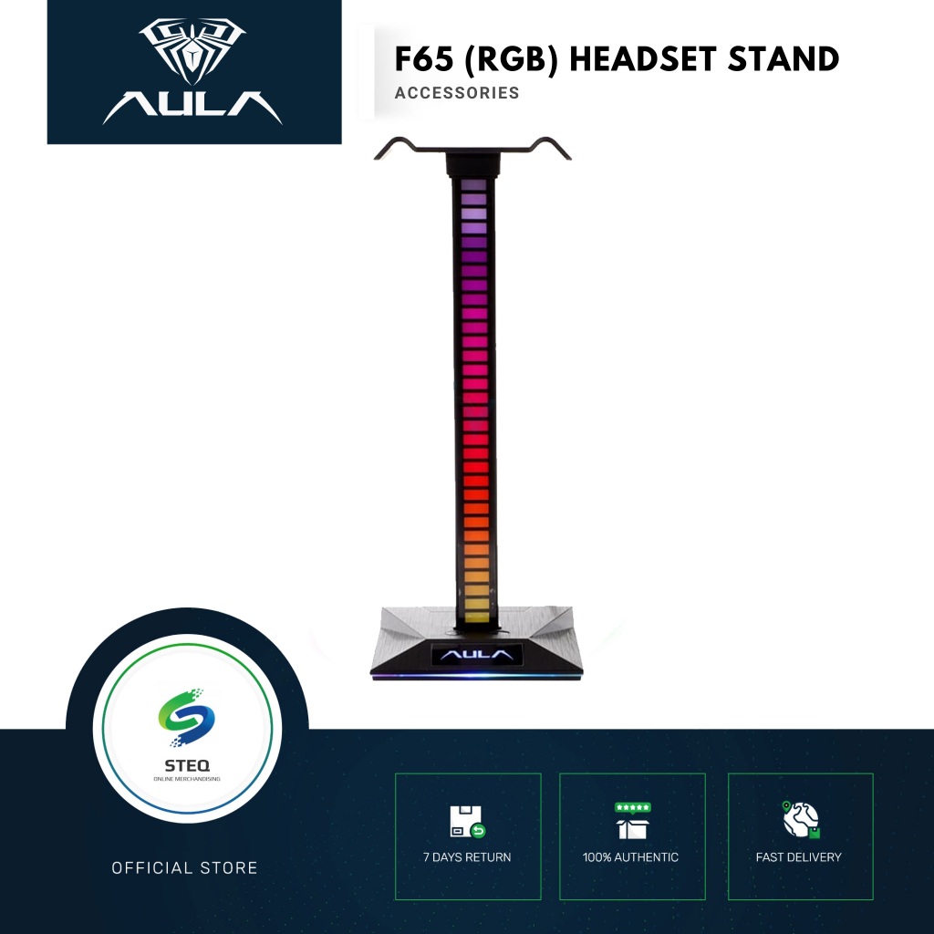 STEQ AULA F65 (RGB) Headset Stand | Over Ear Headphone Stand Detachable ...
