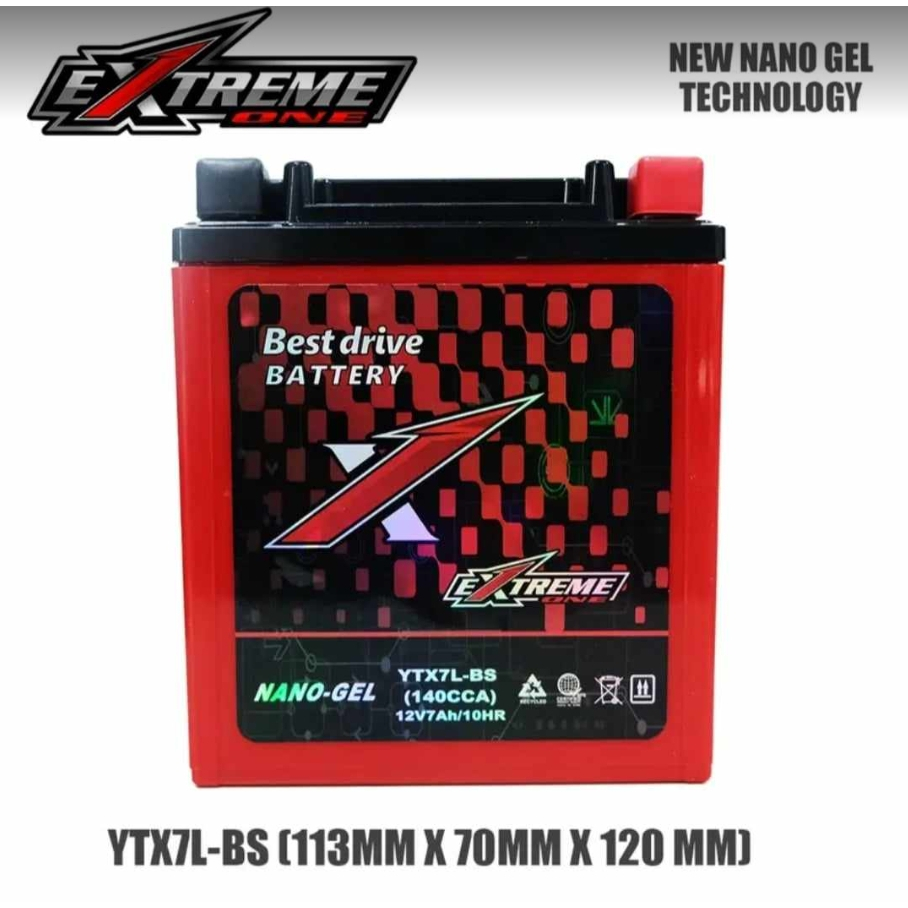 EXTREME ONE NANO GEL BATTERY FOR MOTORCYCLE YB2.5L/YTX5A/12N5L/YTX7L ...