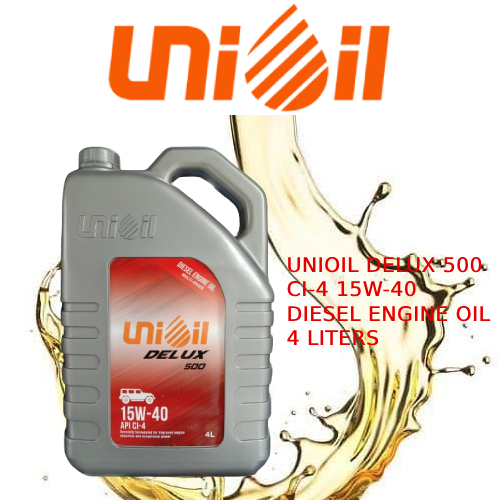 Unioil Delux 500 CI-4 15W-40 Diesel Engine Oil 4 LITERS | Shopee ...