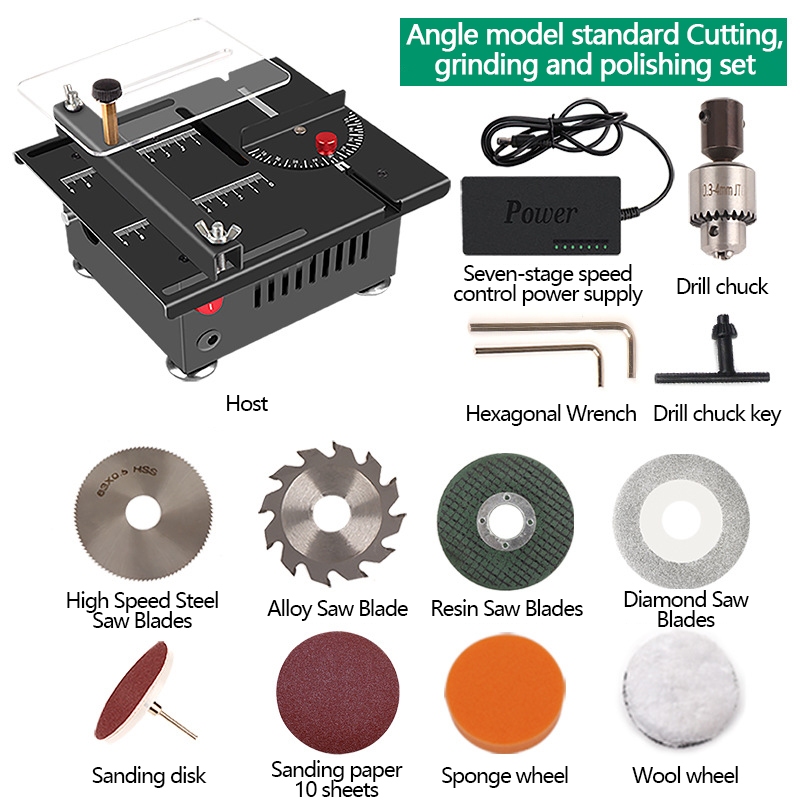 Multi-Functional Table Saw Mini 100W Hobby Bench Saw for Woodworking ...