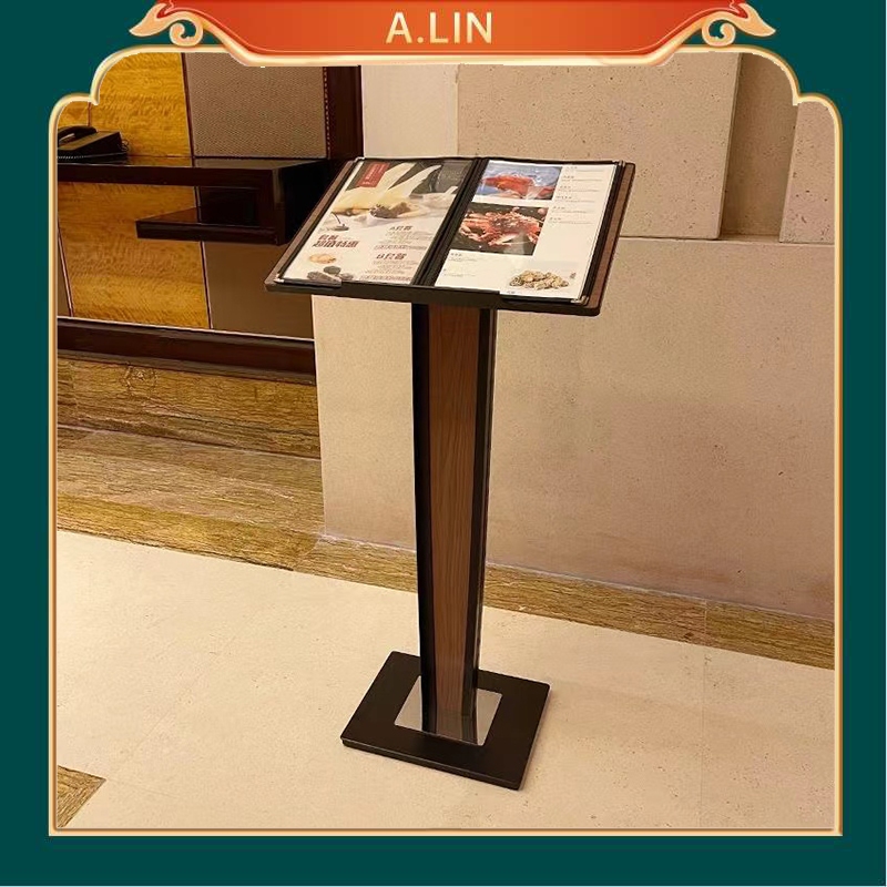 Vertical inclined menu display rack menu page turning vertical contract ...