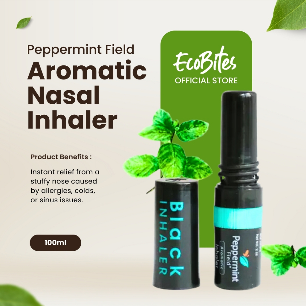 Peppermint Field Black Inhaler 2 in 1 Thai Flavored Aroma for Nasal ...