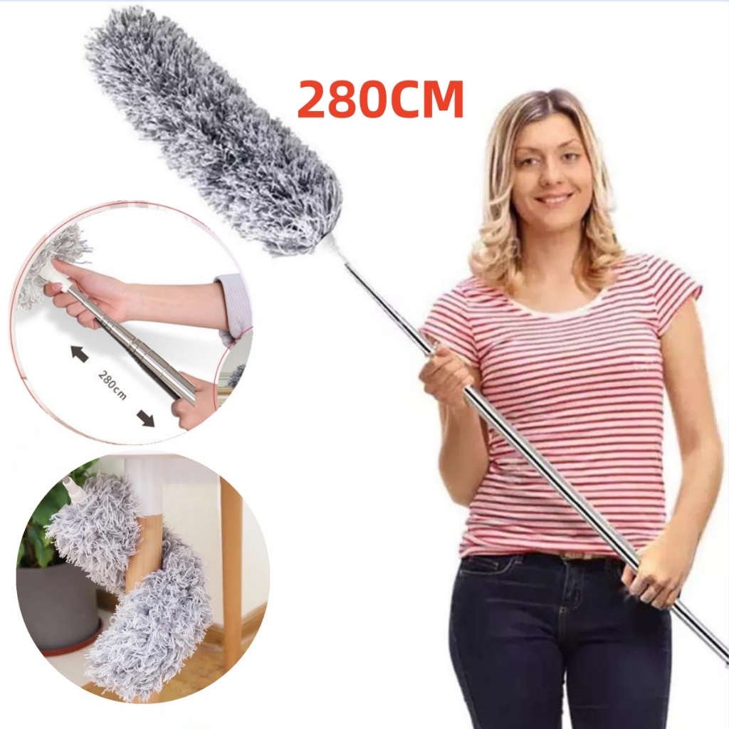 Adjustable 280cm Telescopic Bending Duster Feather duster long pole ...