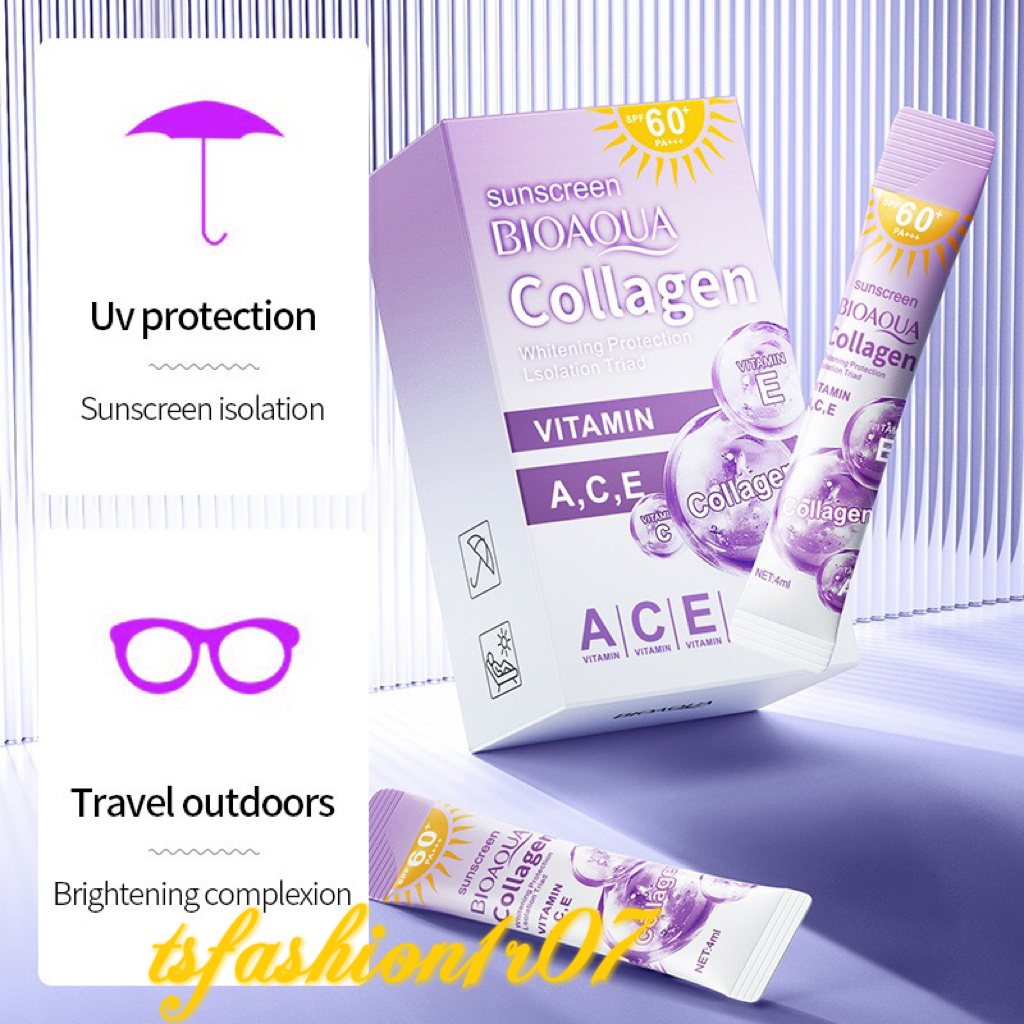 TS BIOAQUA Collagen Whitening SUNSCREEN CREAM SPF60 PA+Moisturizing ...