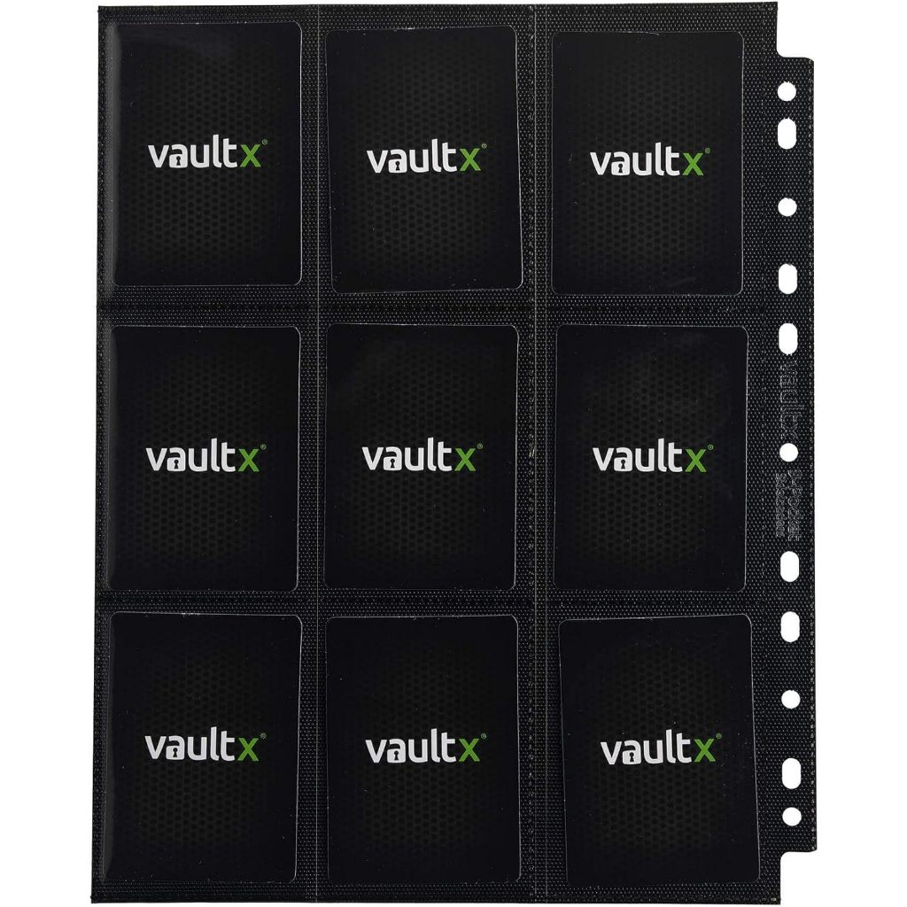 VaultX Sideloaders - 9-Pocket Double-Sided Black Binder Pages (5 Pcs ...