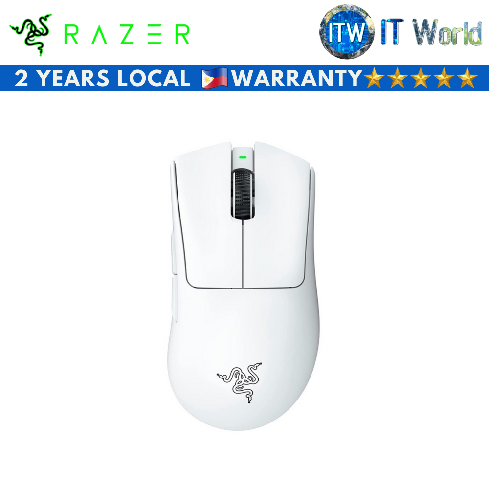 Razer DeathAdder V3 Pro - White Ultra-lightweight Wireless Ergonomic ...