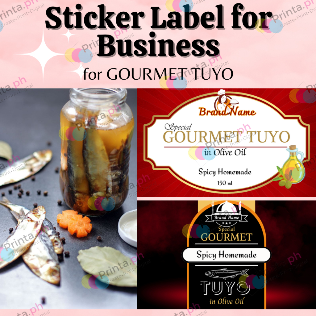 GOURMET TUYO - Sticker Label for your Business with Logo ( Glossy ...