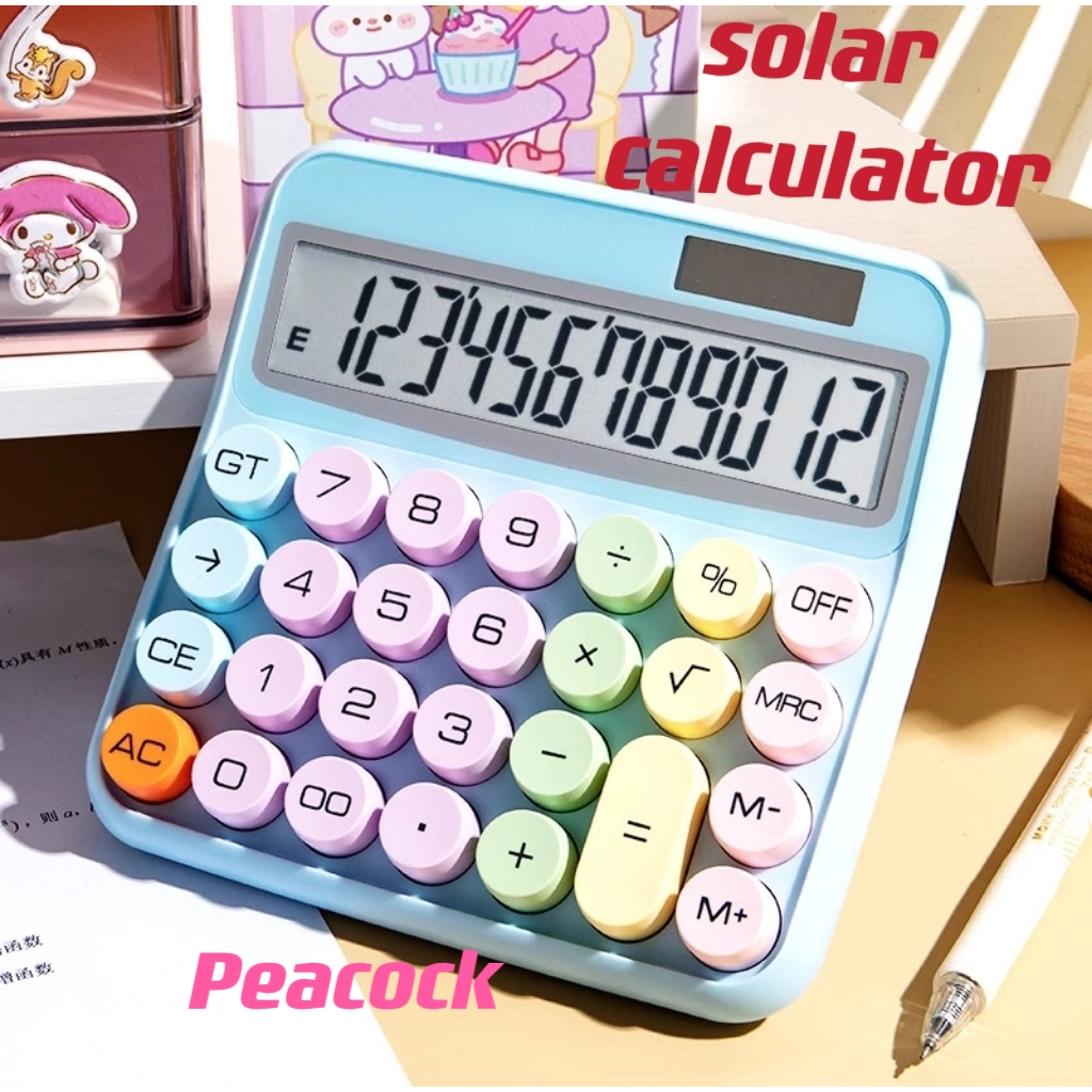 New 12-digit large display color calculator mechanical keyboard desktop calculator (include ...