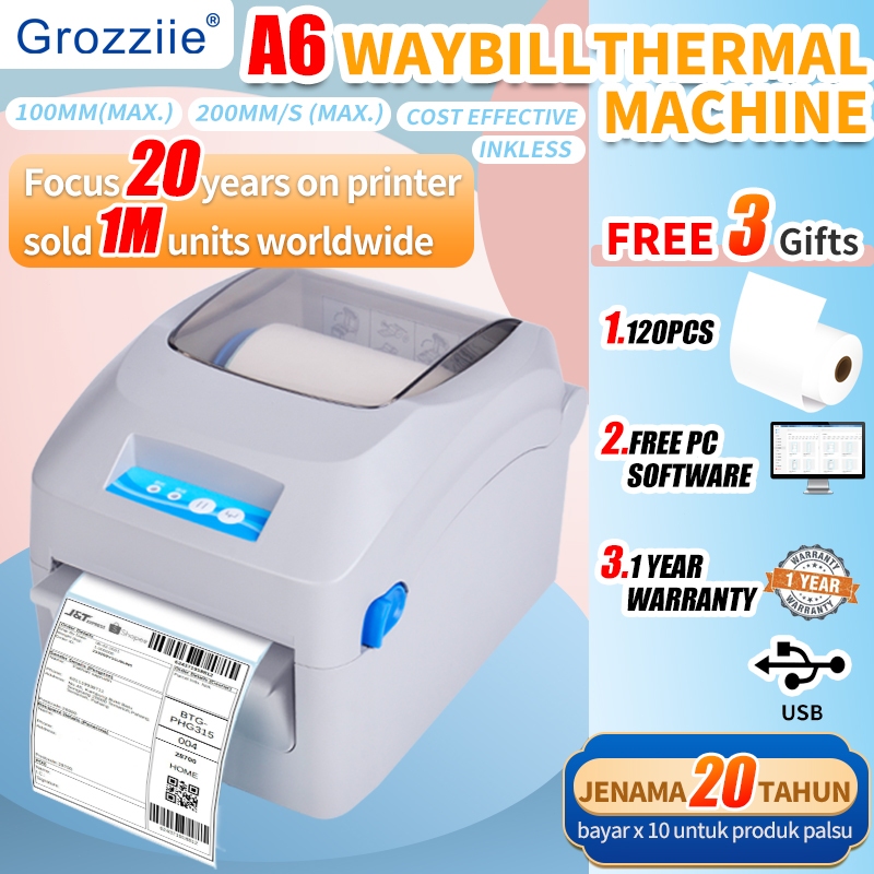 Thermal printer air Waybill Barcode Shipping Label bluetooth usb ...