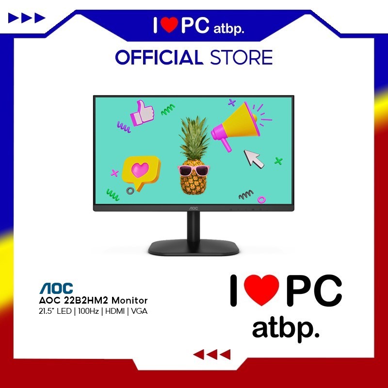AOC 21.5” LED Monitor (22B2HM2,100Hz HDMI/VGA) | Shopee Philippines