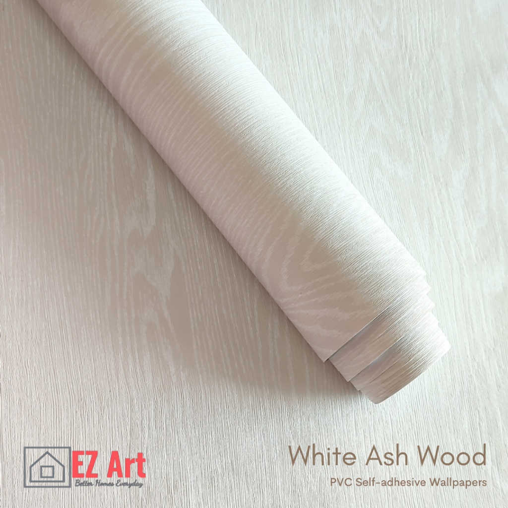 3D Ash White Wood Grain Wall Sticker Furniture Renovation Sticker Table ...