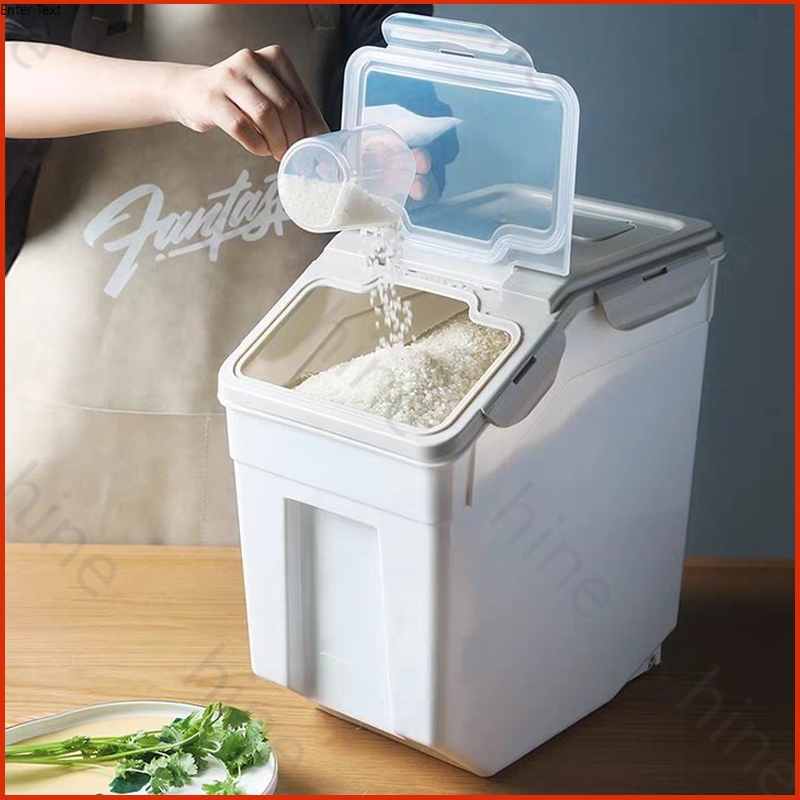 25kg Rice Storage Container Kitchen Organizer Rice Dispenser Airtight ...