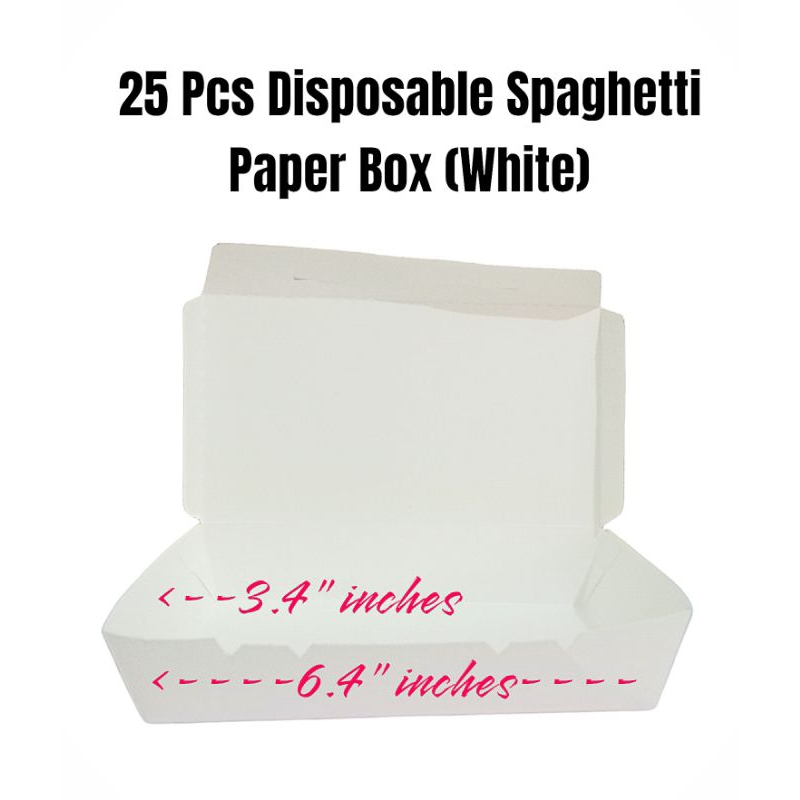 Spaghetti Disposable Paper Box White 25 Pcs Per Pack Take Out Food Box ...