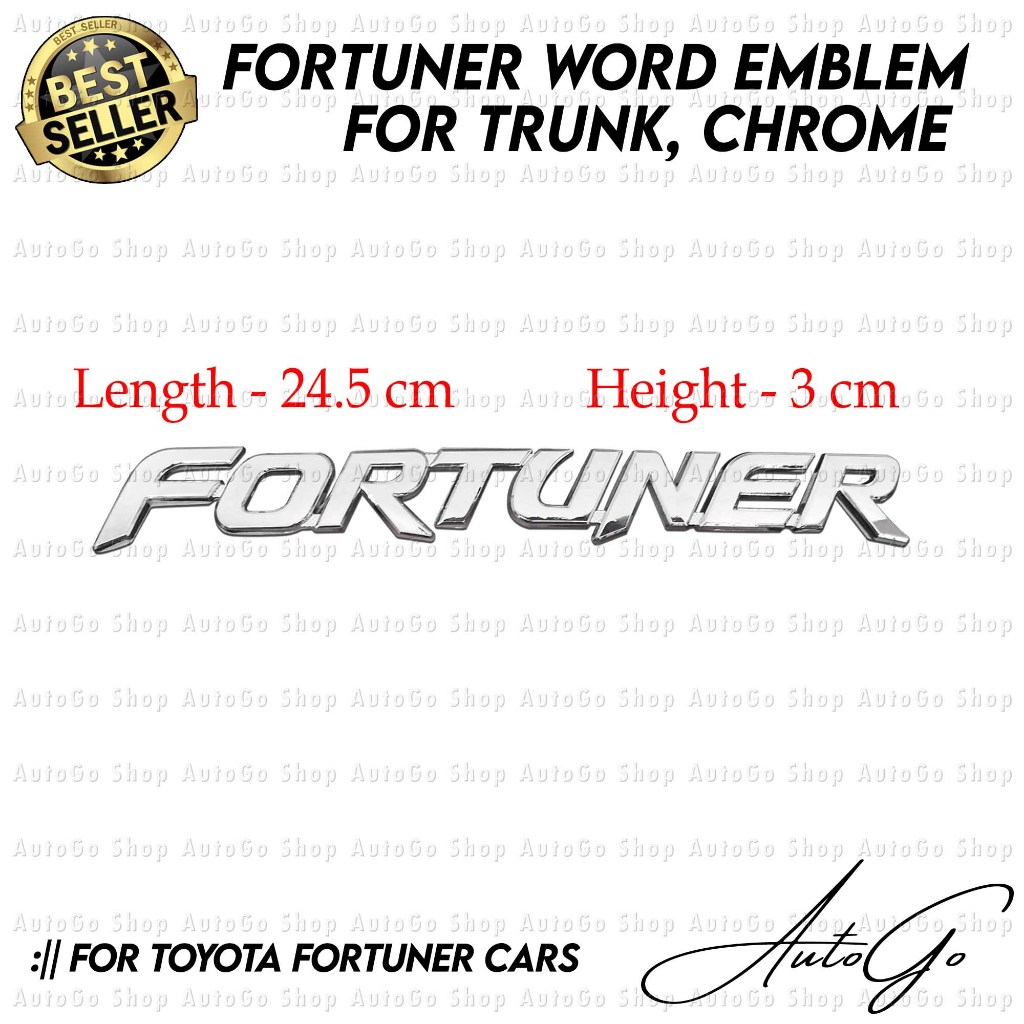 Toyota FORTUNER Word Emblem for Rear Trunk (Chrome) | Shopee Philippines