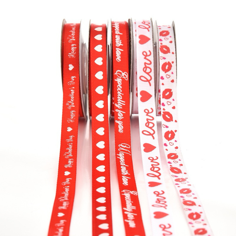 PH Based Valentine Ribbon Heart Design Ribbon Polyester Love Ribbon DIY ...