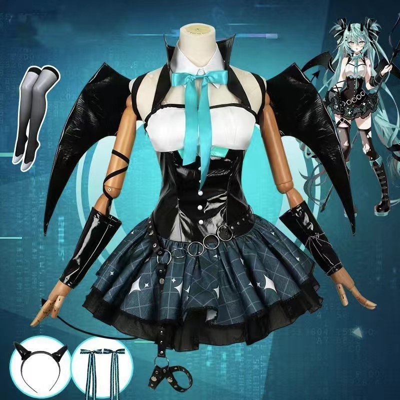 Devil Miku 2023 Cosplay Costume Demon Girl Mikku Villains Rascal New ...