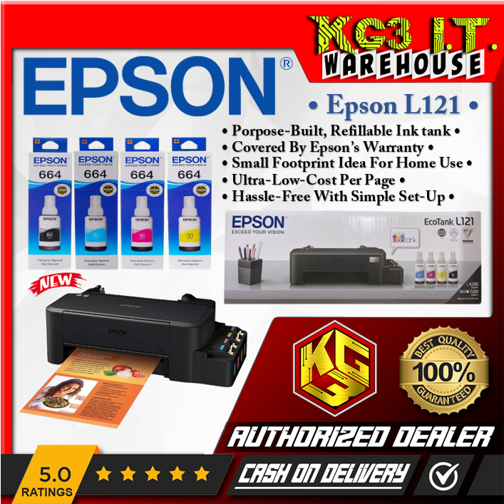 Epson ecotank l121 a4 ink tank printer (cartridge-free print only ...