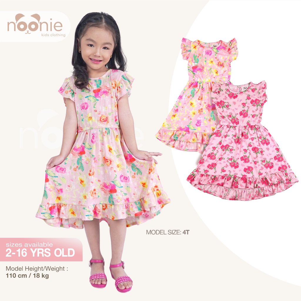 Noonie - Girls Dress (2-16Y)- Ruffle Below Knee Midi Skirt - Kids ...
