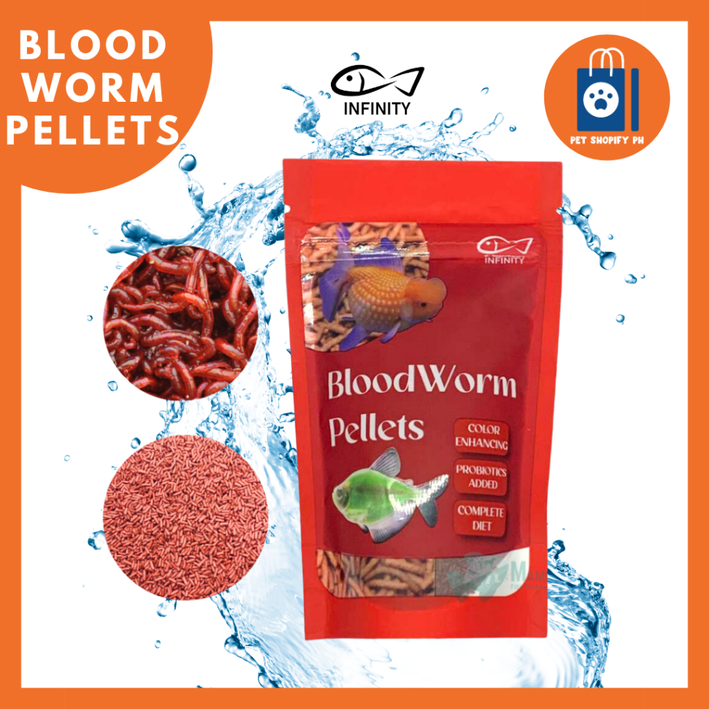 Infinity Bloodworm Pellets 100g Fish Food Sinking Pellet | Shopee ...