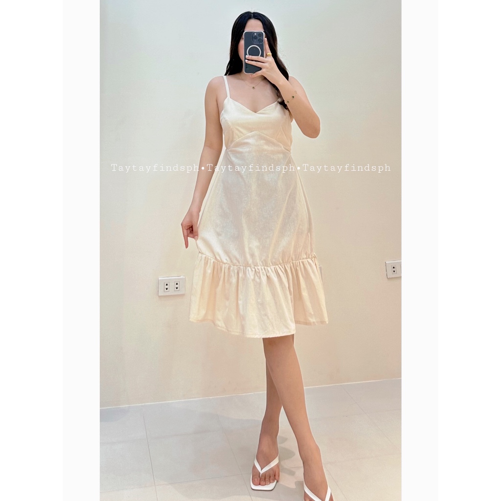 JENNA MERMAID KNEE LINEN DRESS | taytayfindsph | Shopee Philippines