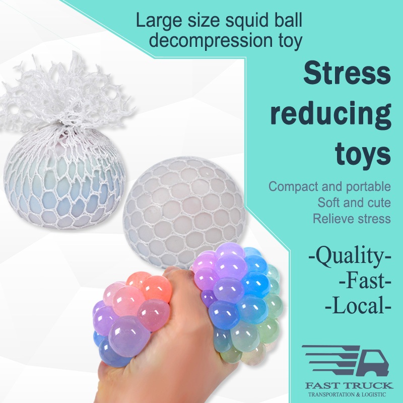 Big Size Squishy Balls Stress Relief Toy Squeeze Grape Balls Mesh ...