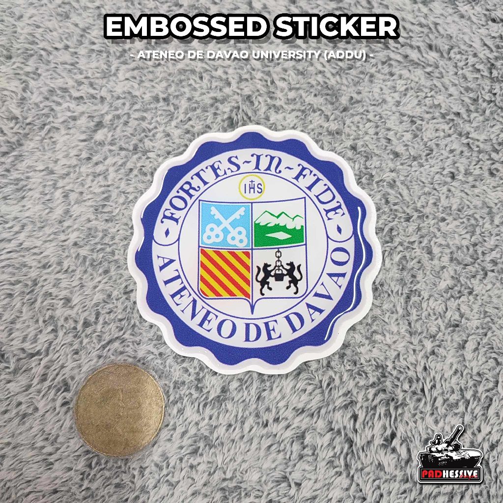 ADDU Ateneo De Davao University EMBOSSED STICKER PADHESSIVE | Shopee ...