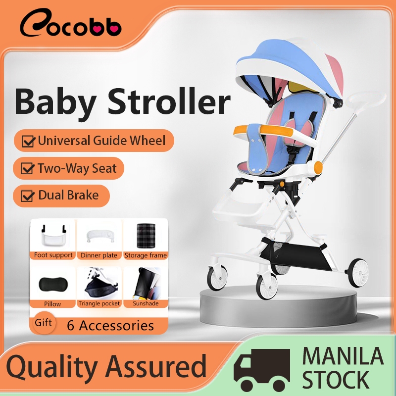 COCOBB Baby Stroller 360 Rotating Foldable Two-Way Sit And Lie Down Can ...