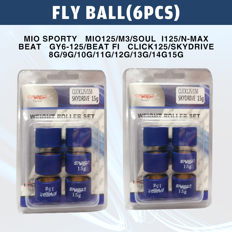 FLYBALL(6PCS) FOR MIO/BEAT/GY6/SKYDRIVE 8G/9G/10G/11G/12G/13G/14G/15G | Shopee Philippines