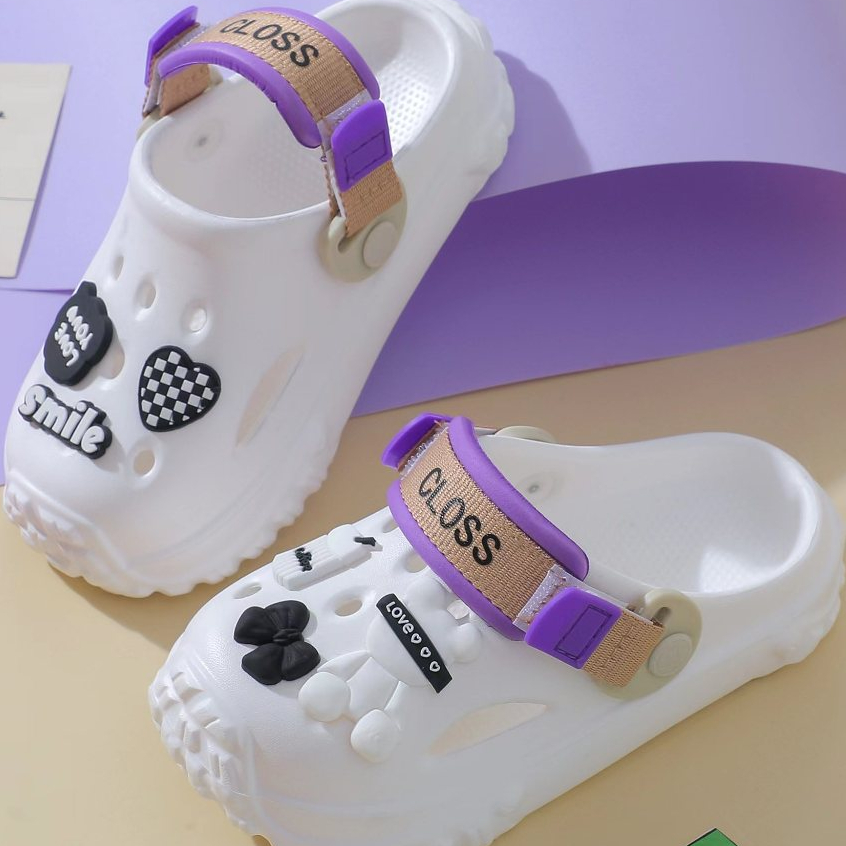 𝐂𝐋𝐎𝐒𝐒.𝐏𝐇 Summer Kids Jibbitz Design Slipper Sandals For Kids Girls and ...