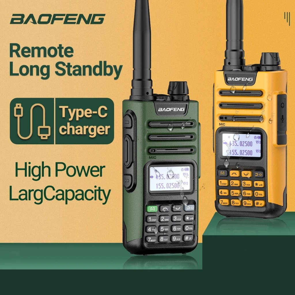 BaoFeng UV-13 Pro V2 10W Type-C Walkie Talkie 999CH Long Range Waterproof Transceiver Two Way ...
