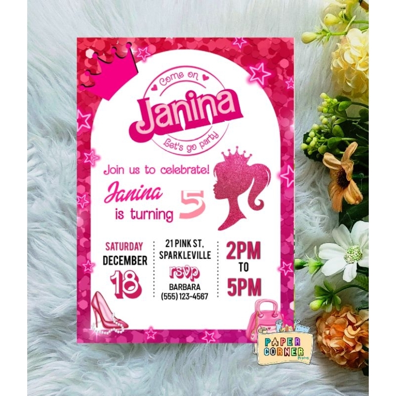 Barbie Invitation - (Layout Only) | Shopee Philippines
